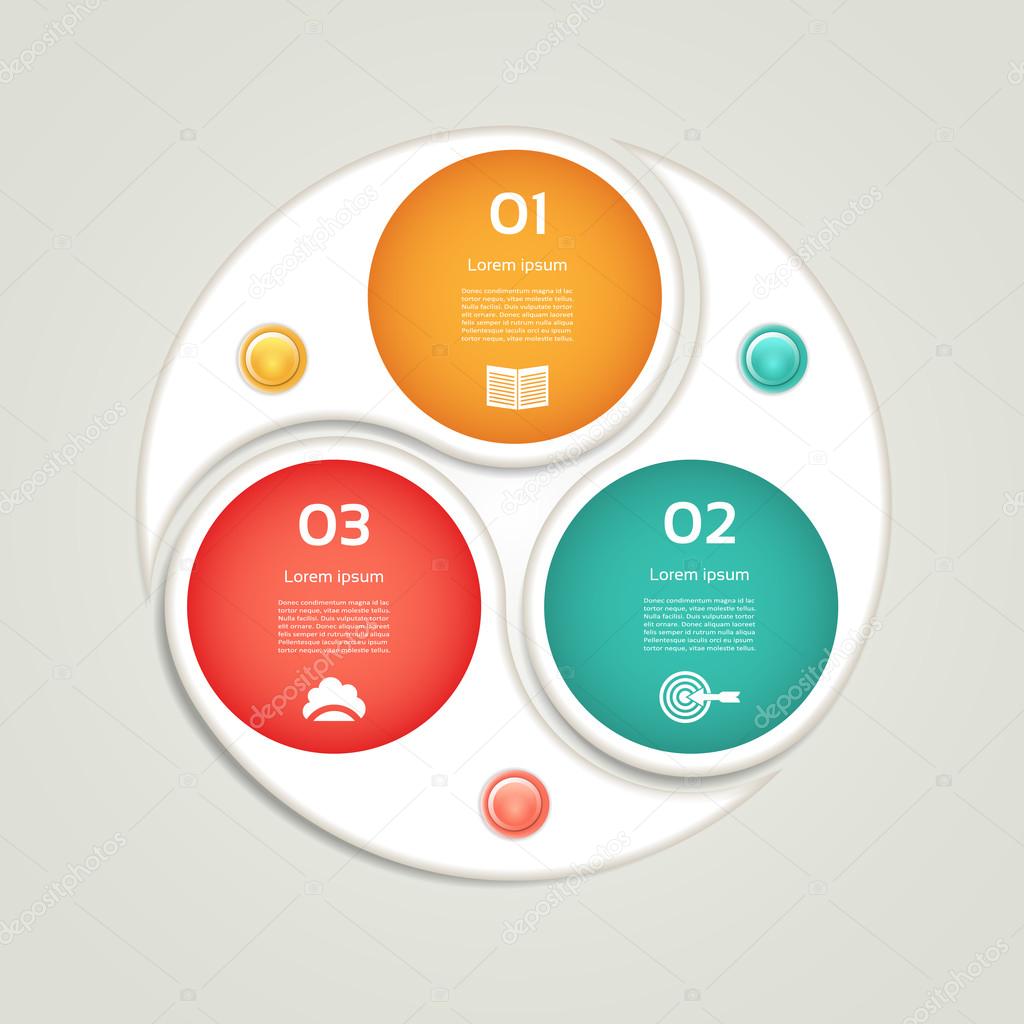 Cyclic diagram with three steps and icons. eps 10 Stock Vector Image by ...