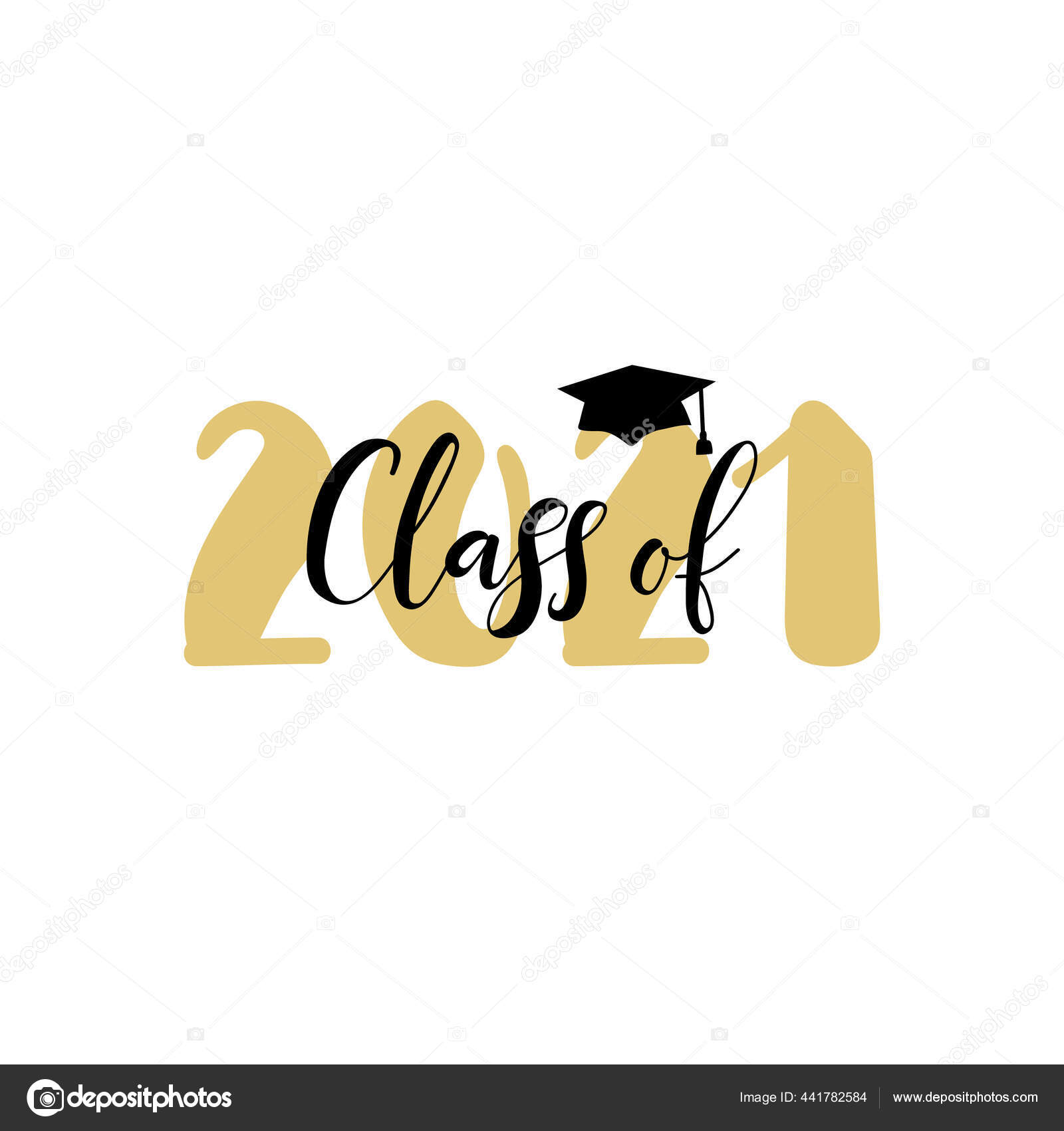 Class 2021 Lettering Ink Illustration Modern Brush Calligraphy Isolated ...