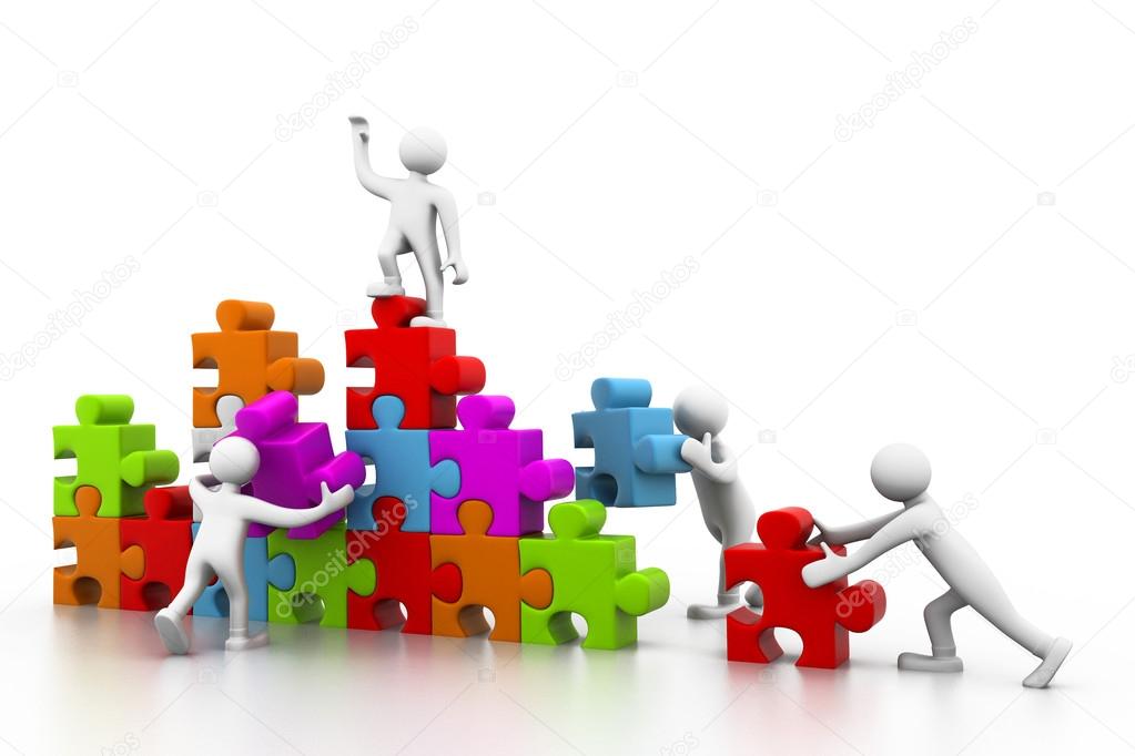 zakelijke teamwerk puzzels samen bouwen — Stockfoto © hywardscs #67312901