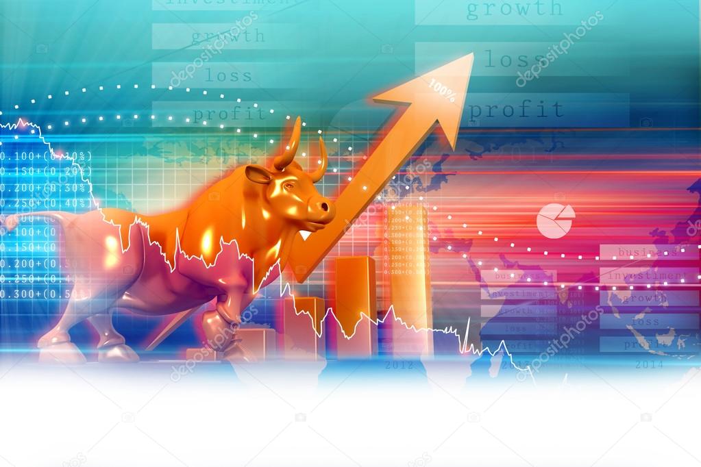 Orange Stock Market Graph
