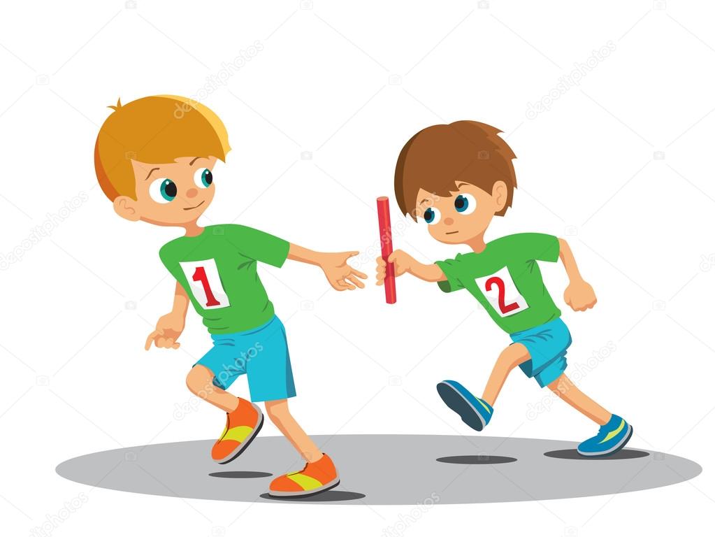 Two boys involved in the relay Stock Vector Image by ©kniazev #101961890