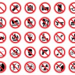Set of Signs for Different Prohibited Activities Stock Vector Image by ...