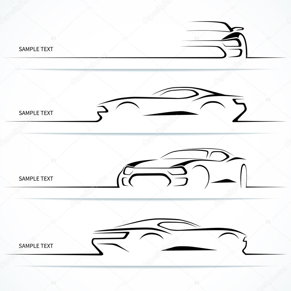 Set of modern car silhouettes. — Stock Vector © vectorcreator #53898651
