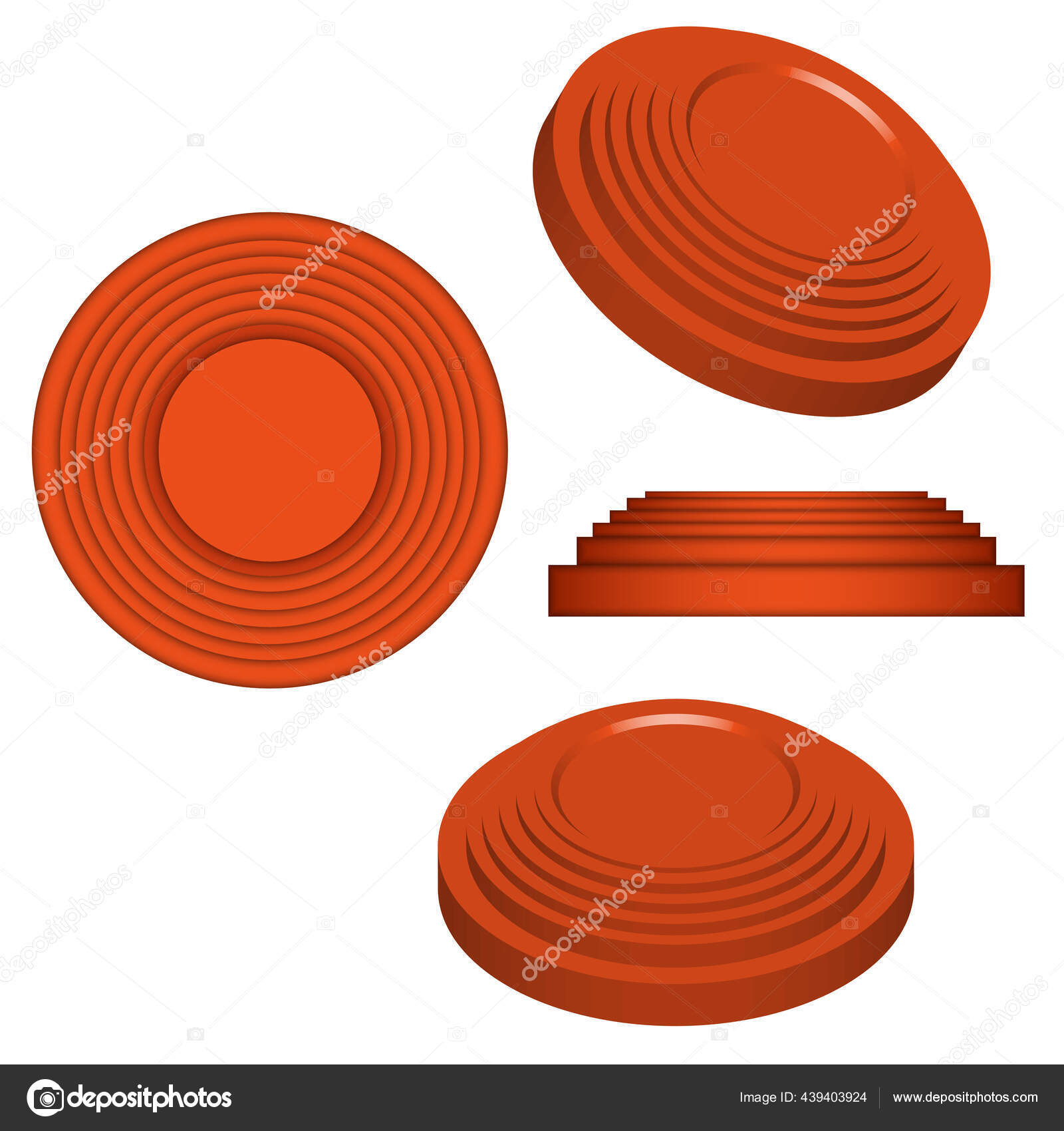Clay Targets Isolated White Orange Plates Clay Pigeon Shooting Vector ...