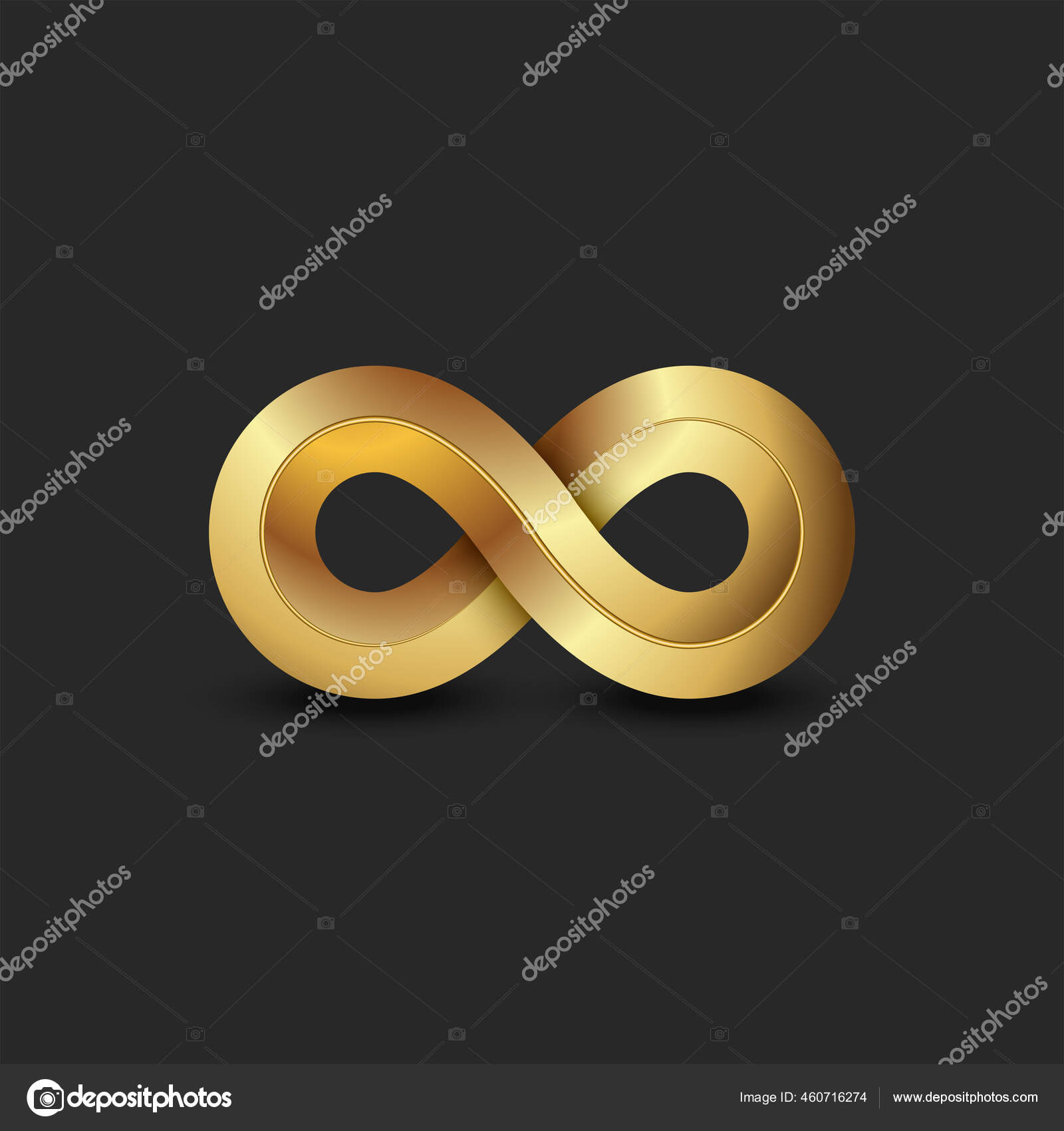 Logotipo Infinito Oro Forma Geométrica Relación Símbolo Tecnología ...