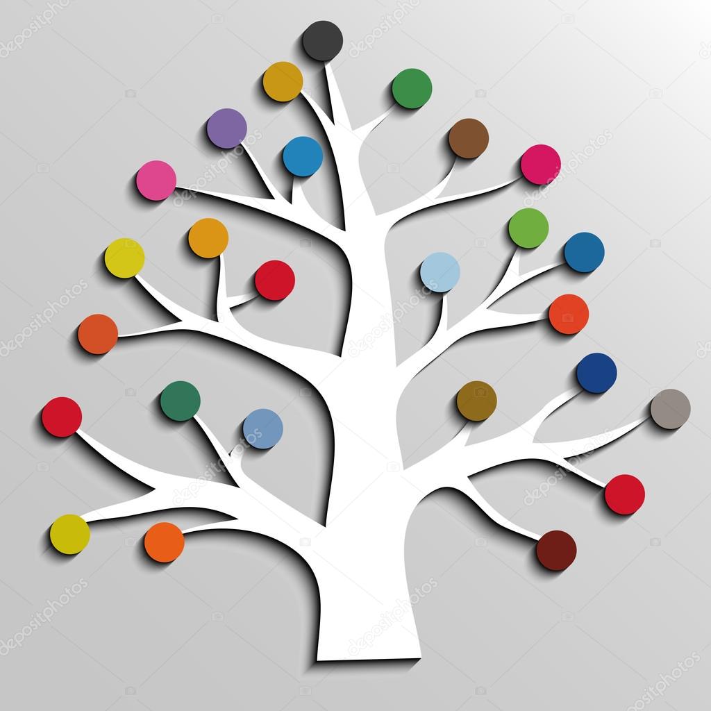 Paper tree with colorful circles Stock Vector by ©UASUMY 61882871