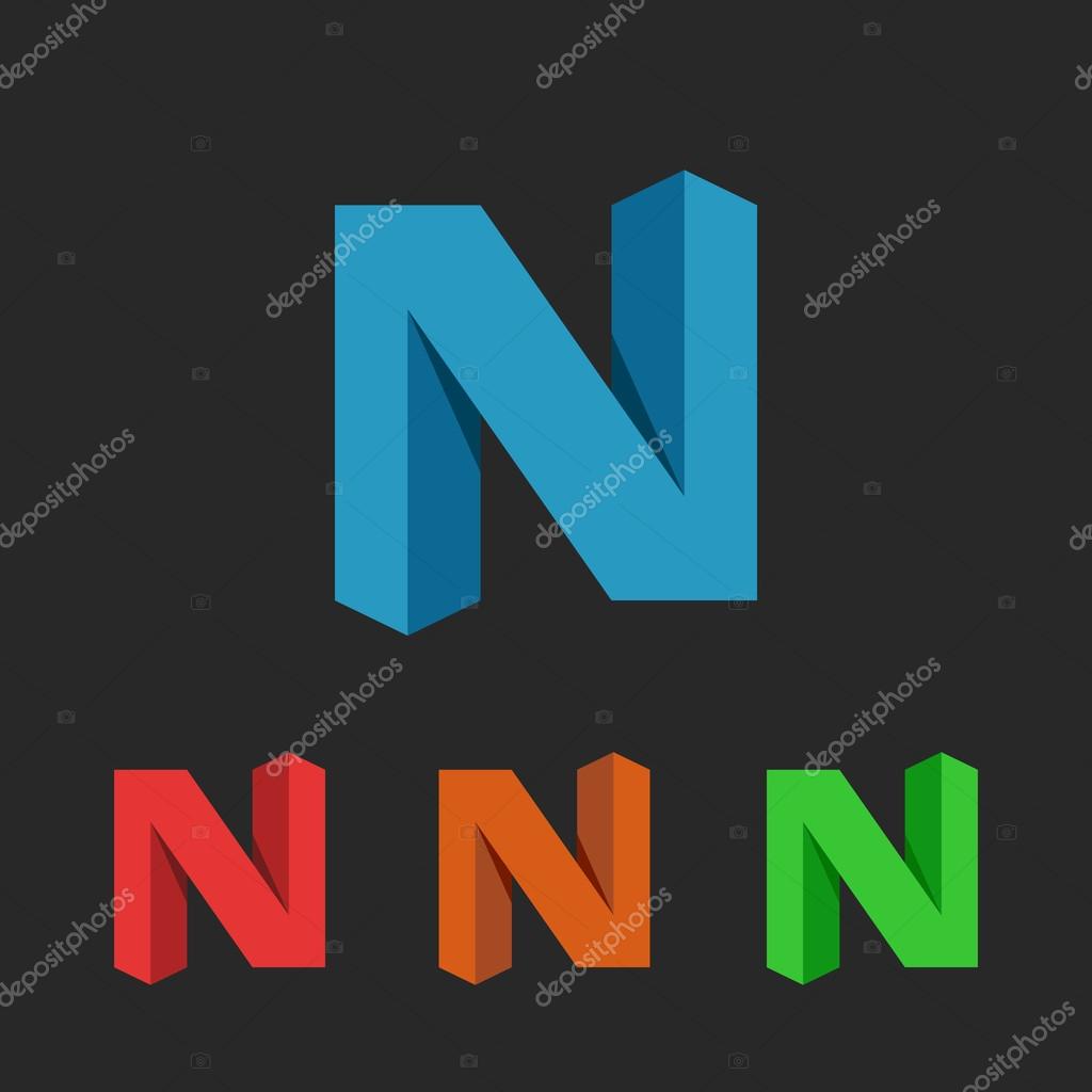 N letters logo 3D Stock Vector Image by ©UASUMY #85937640