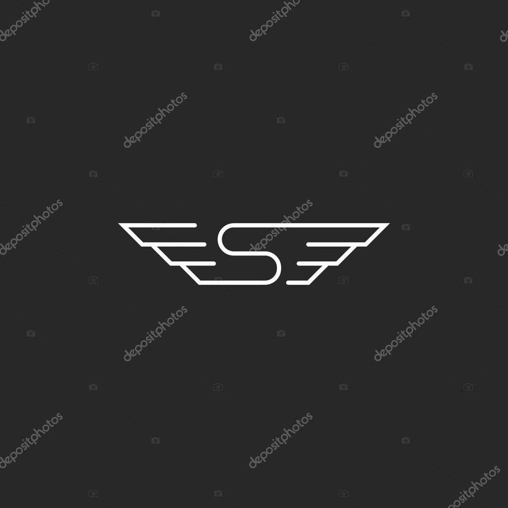 Monogram mockup S wings logo — Stock Vector © UASUMY #94351996