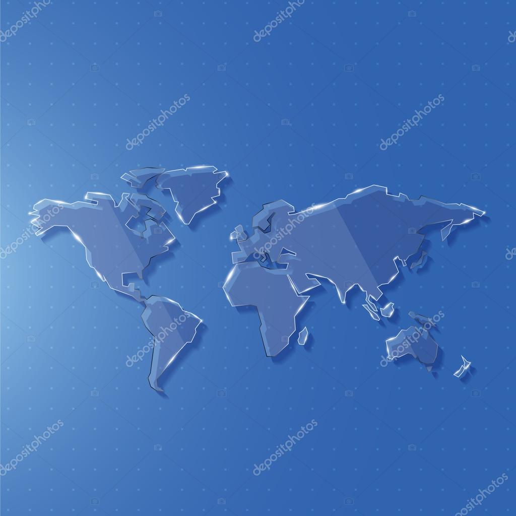 Glass world map edge line for science and technology concept against ...