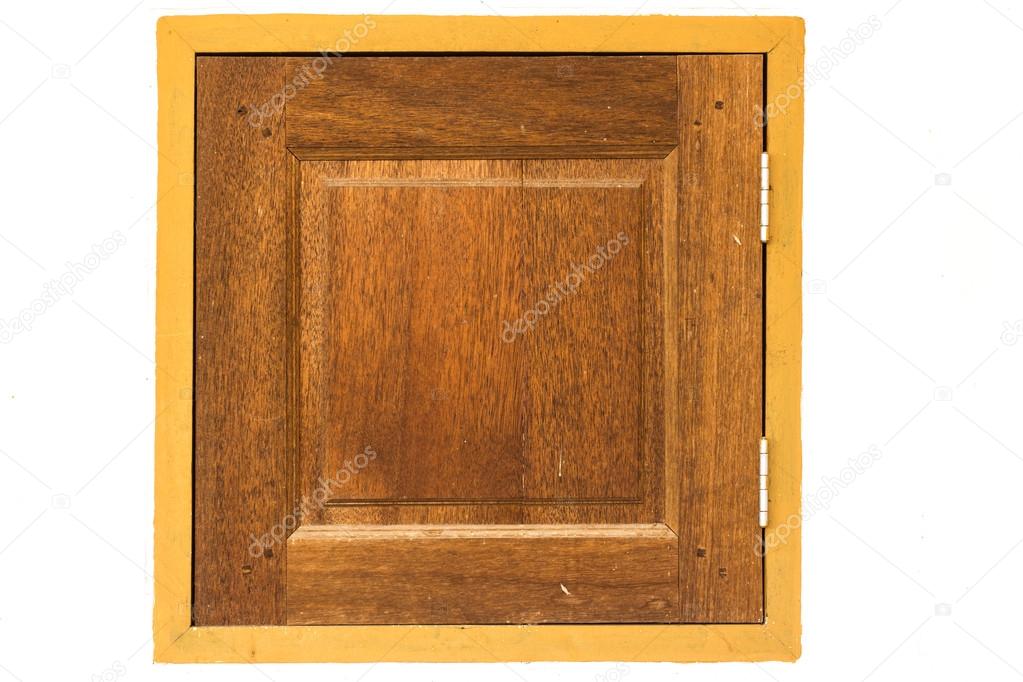 External side of a casement wooden window with shutters closed Stock ...