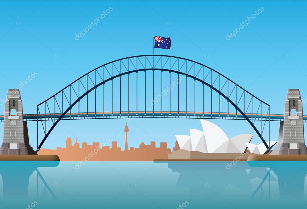 Sydney Harbour Bridge Stock Vector Image by ©johnnyknez #72925463