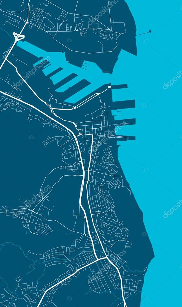 Mapa detallado de Gdynia la ciudad el área administrativa. Ilustración ...