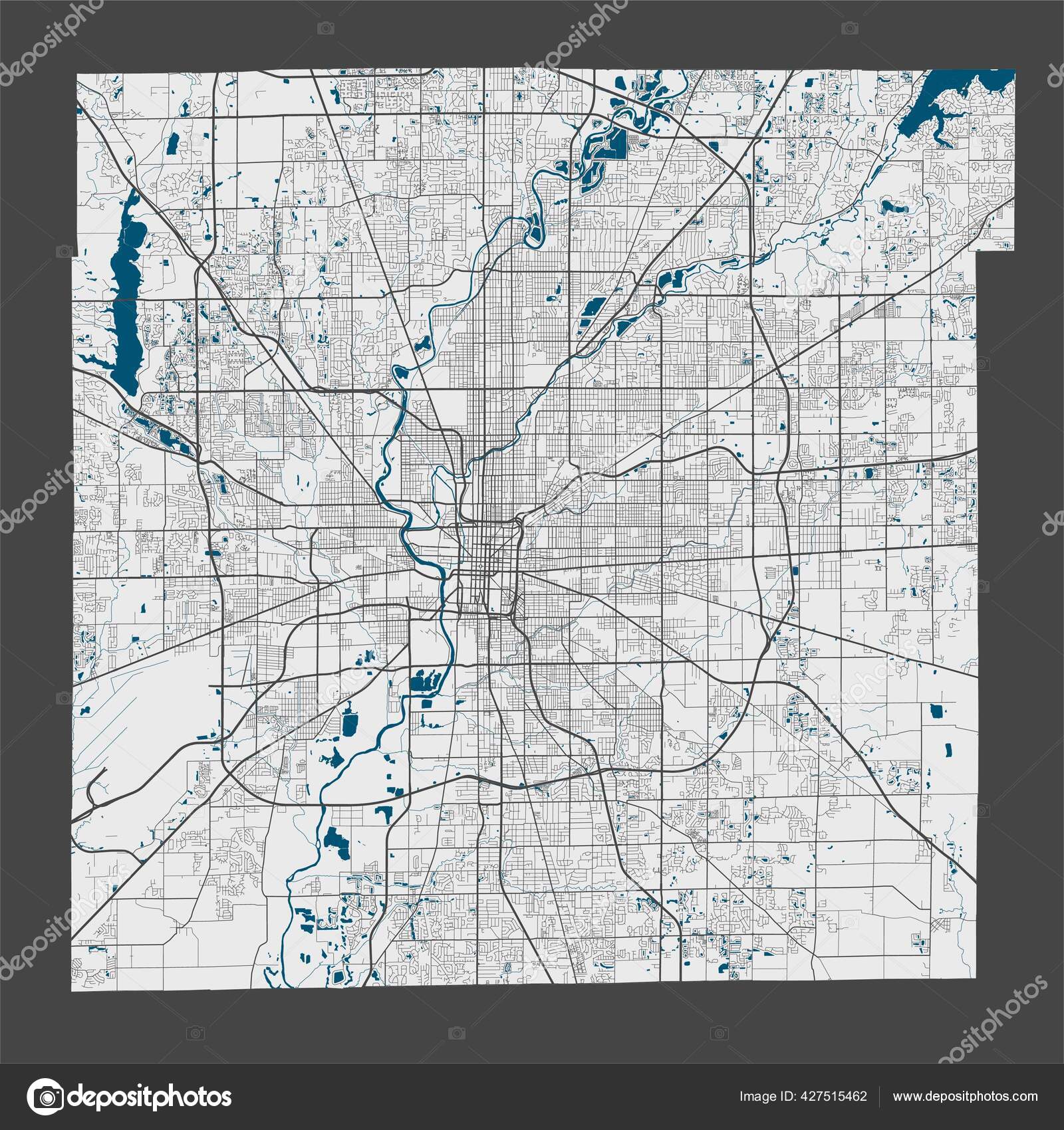 Indianapolis Map Detailed Map Indianapolis City Administrative Area ...