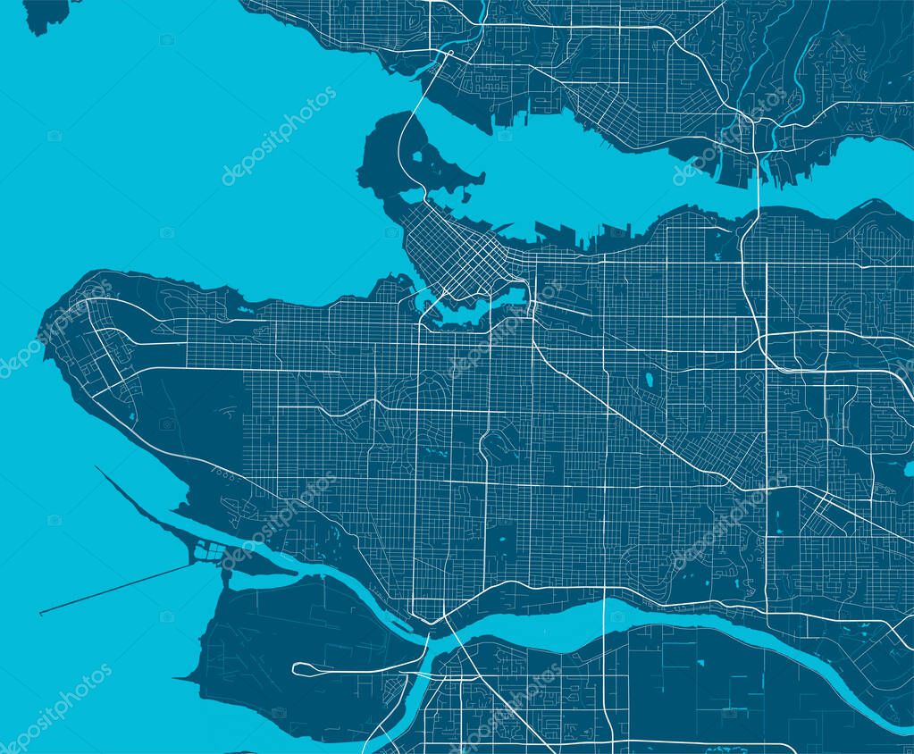 Mapa detallado de Vancouver área administrativa de la ciudad ...