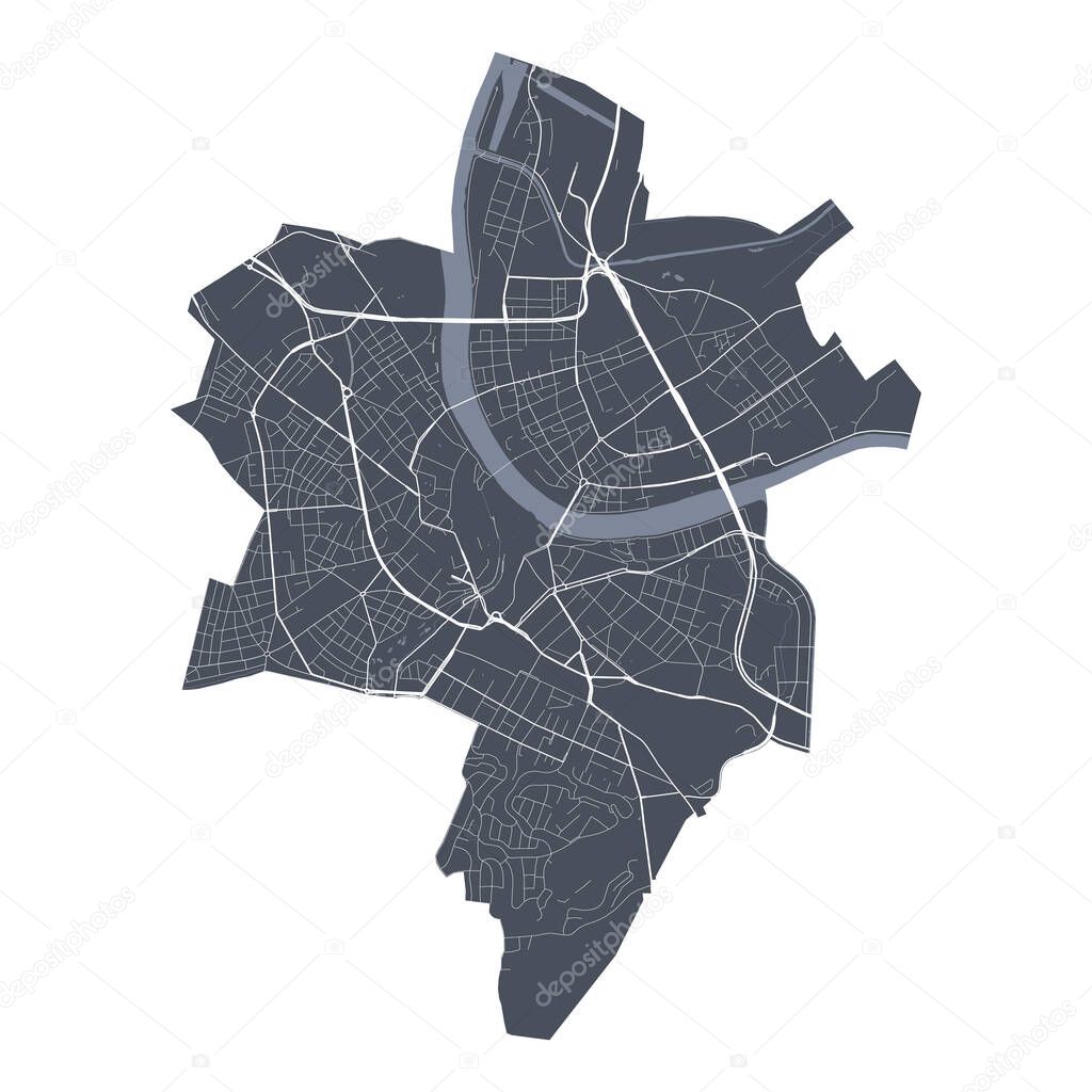 Mapa de Basilea. Mapa vectorial detallado de Basilea rea administrativa ...