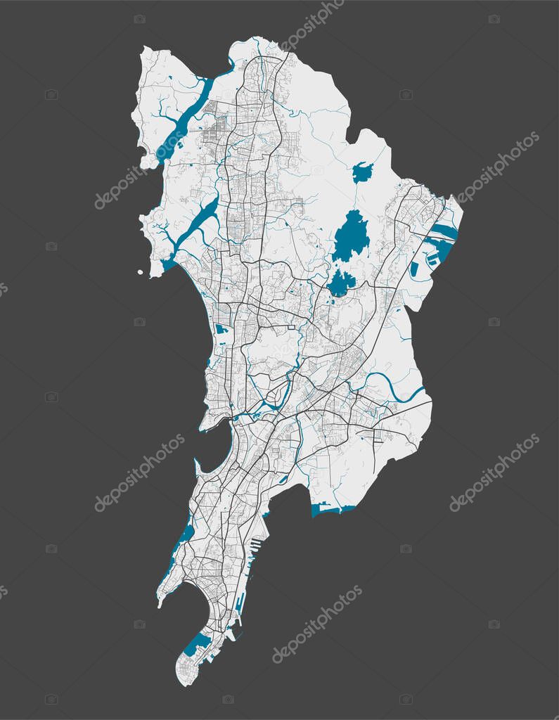 Mapa Mumbai Mapa Detallado Mumbai Ciudad Área Administrativa Paisaje ...