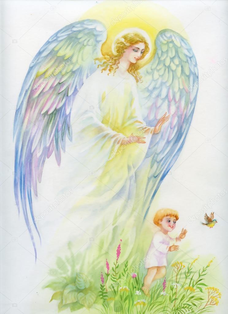 Beautiful angel with child Stock Illustration by ©Kostan-PROFF #105301130