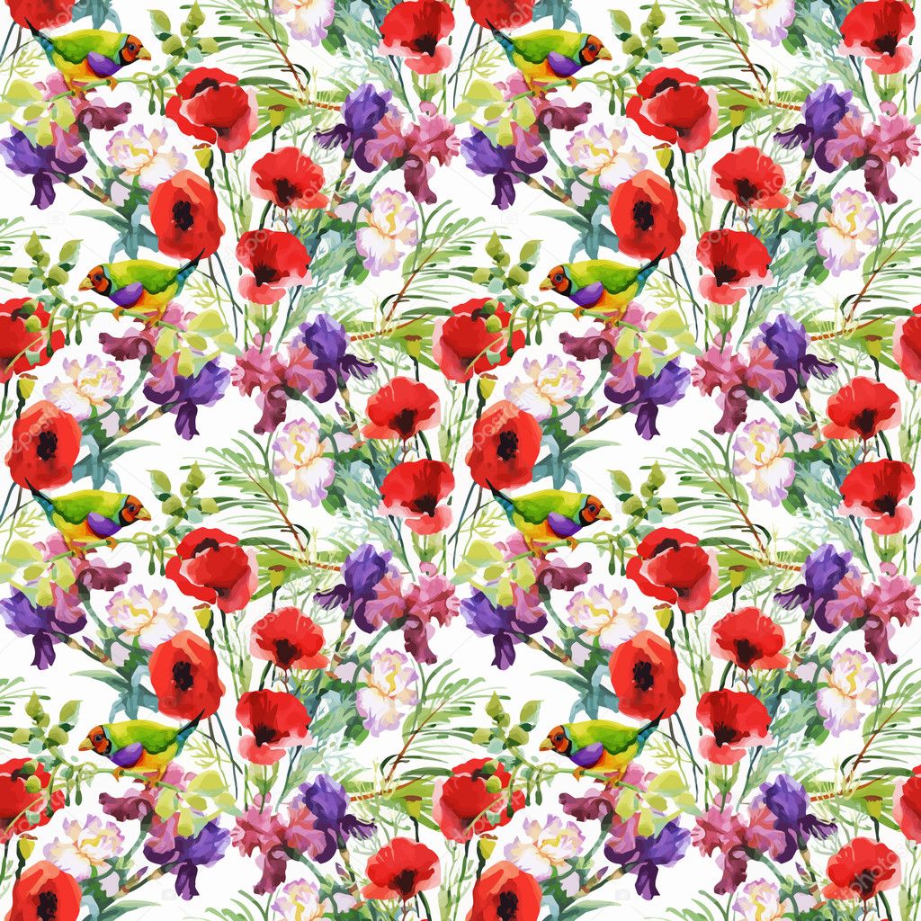 Beautiful Summer Flowers Pattern Stock Vector Image by ©Kostan-PROFF ...