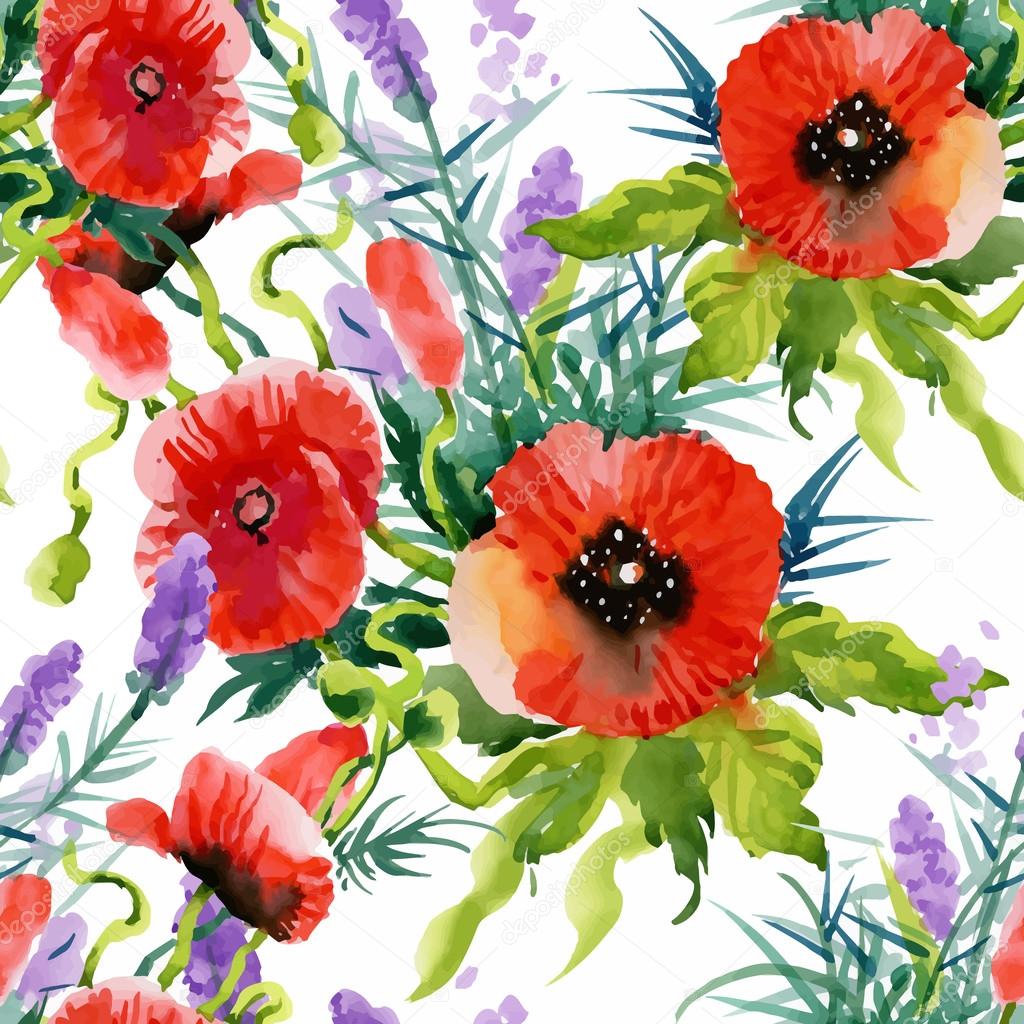 Beautiful Summer Flowers Pattern Stock Vector Image by ©Kostan-PROFF ...