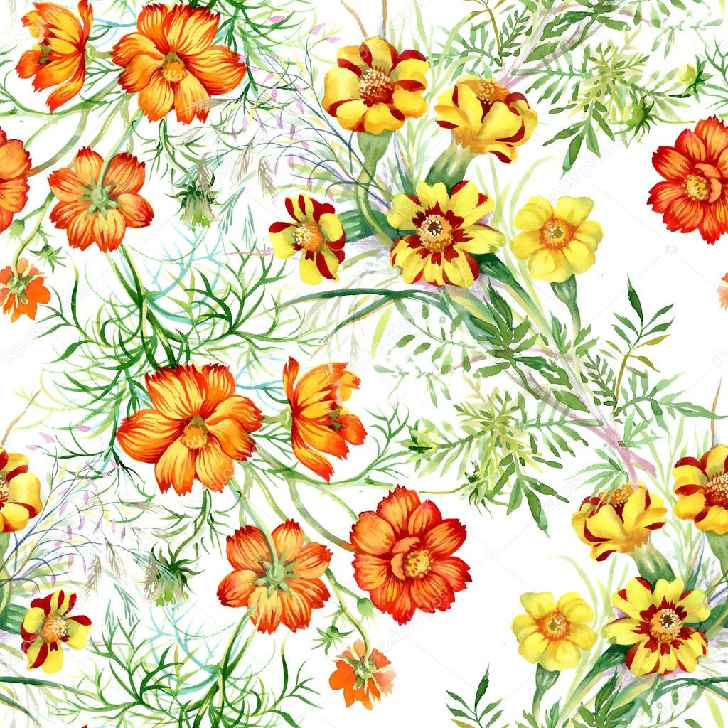 Wild flowers seamless pattern — Stock Photo © Kostan-PROFF #53783249
