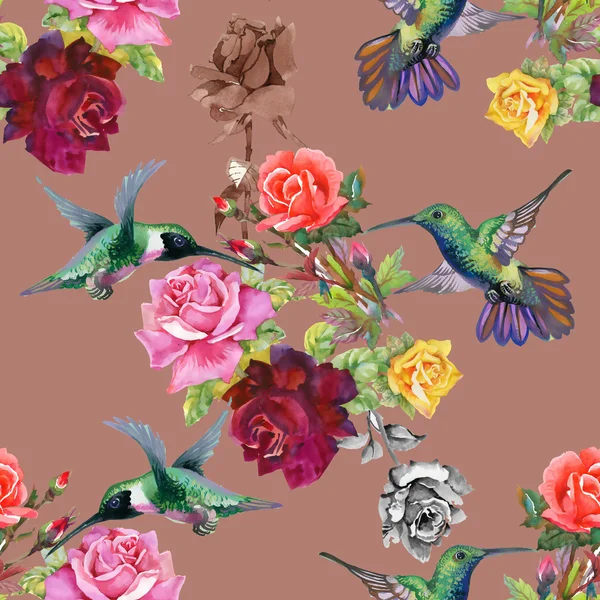 Exotic birds with flowers — Stock Photo © Kostan-PROFF #62740403