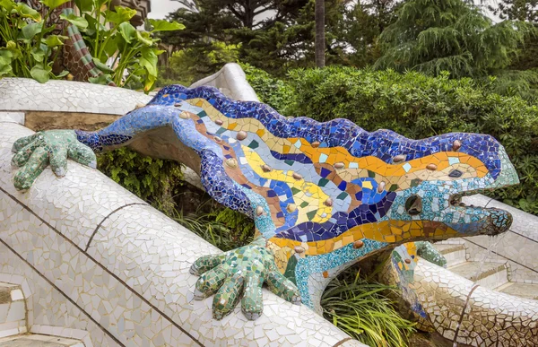 Gaudi mosaic in Guell park in Barcelona, Spain – Stock Editorial Photo ...