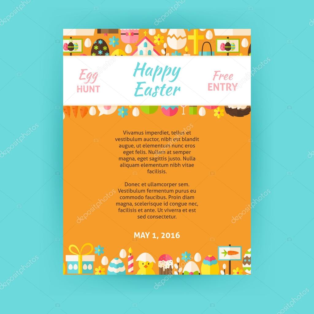 Happy Easter Invitation Vector Template Poster Stock Vector by ©Anna ...