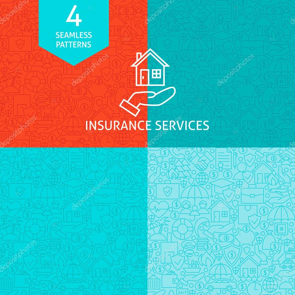 Line Art Insurance Services Pattern Set Stock Vector Image by ©Anna ...