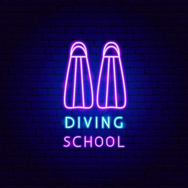 Scuba Diving Neon Label Vector Illustration Diver Promotion Stock ...