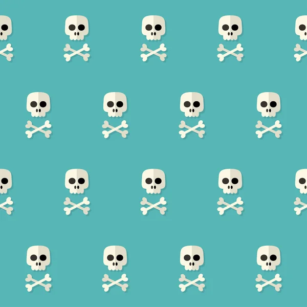 Vector seamless pattern with skulls and bones black background Stock ...