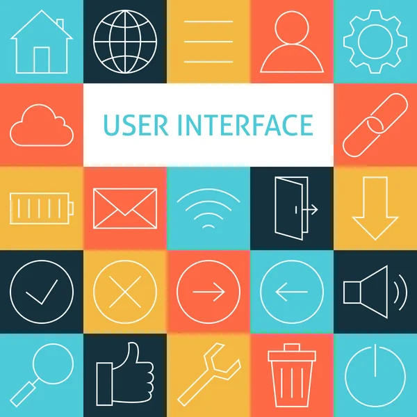 100 vector line icons set for web design and user interface — Stock ...