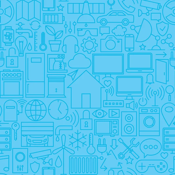 Thin Line Internet of Things Seamless Dark Blue Pattern Stock Vector ...