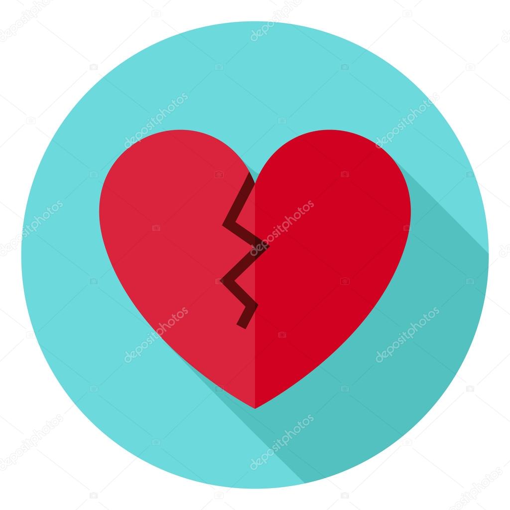 Broken Heart Circle Icon with long Shadow — Stock Vector © Anna_leni ...