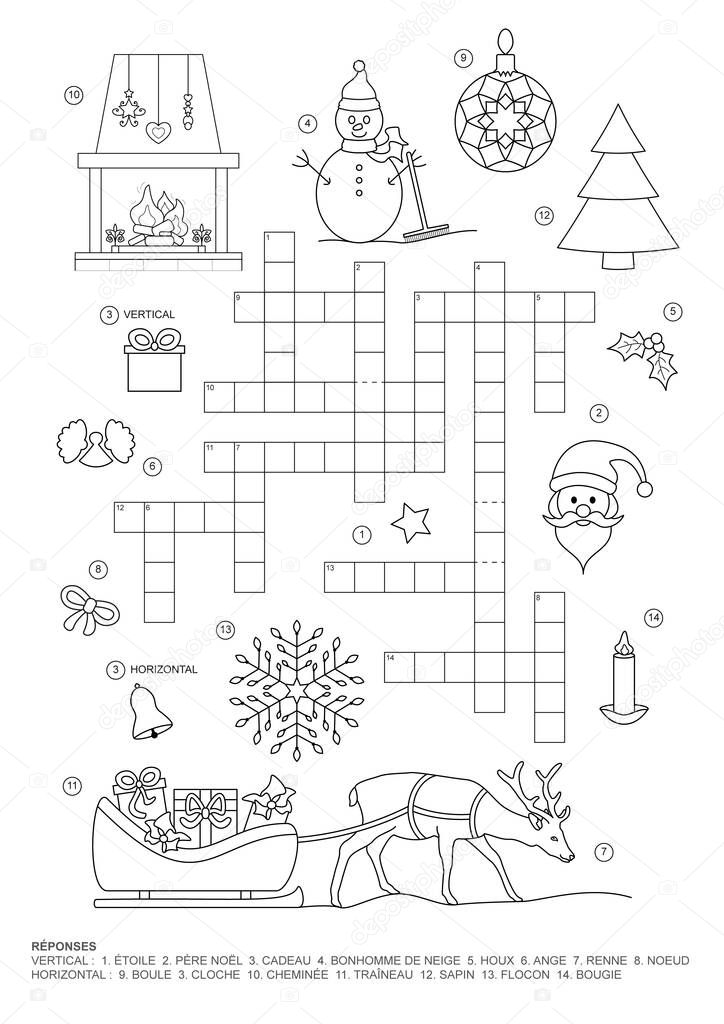 Crucigrama. Este juego de crucigramas tema de Navidad es para niños ...