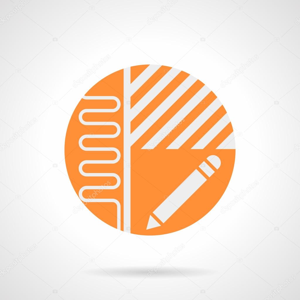 Heated floor project orange round vector icon — Stock Vector ...