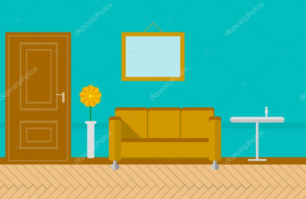 Flat vector illustration for sitting-room — Stock Vector ...