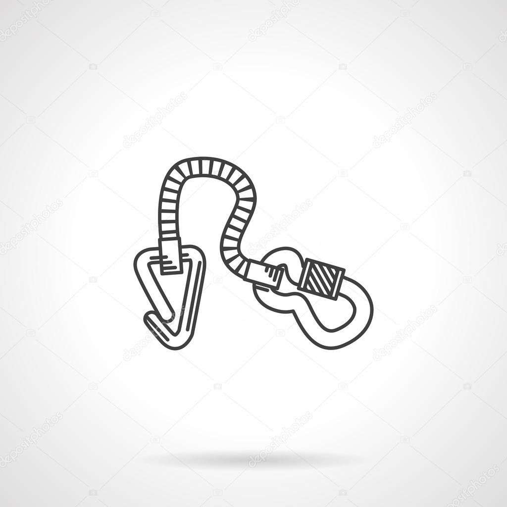 Climbing quickdraw flat line vector icon Stock Vector Image by ...