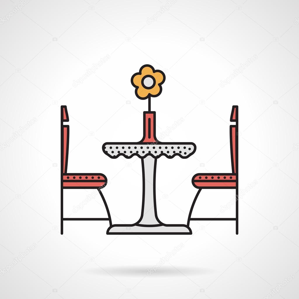 Table for two flat color vector icon Stock Vector Image by ...