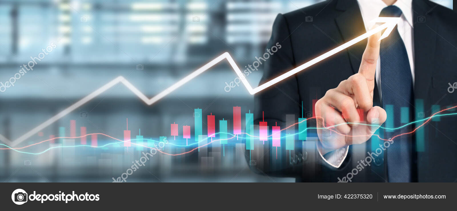 Businessman Plan Graph Growth Increase Chart Positive Indicators His ...