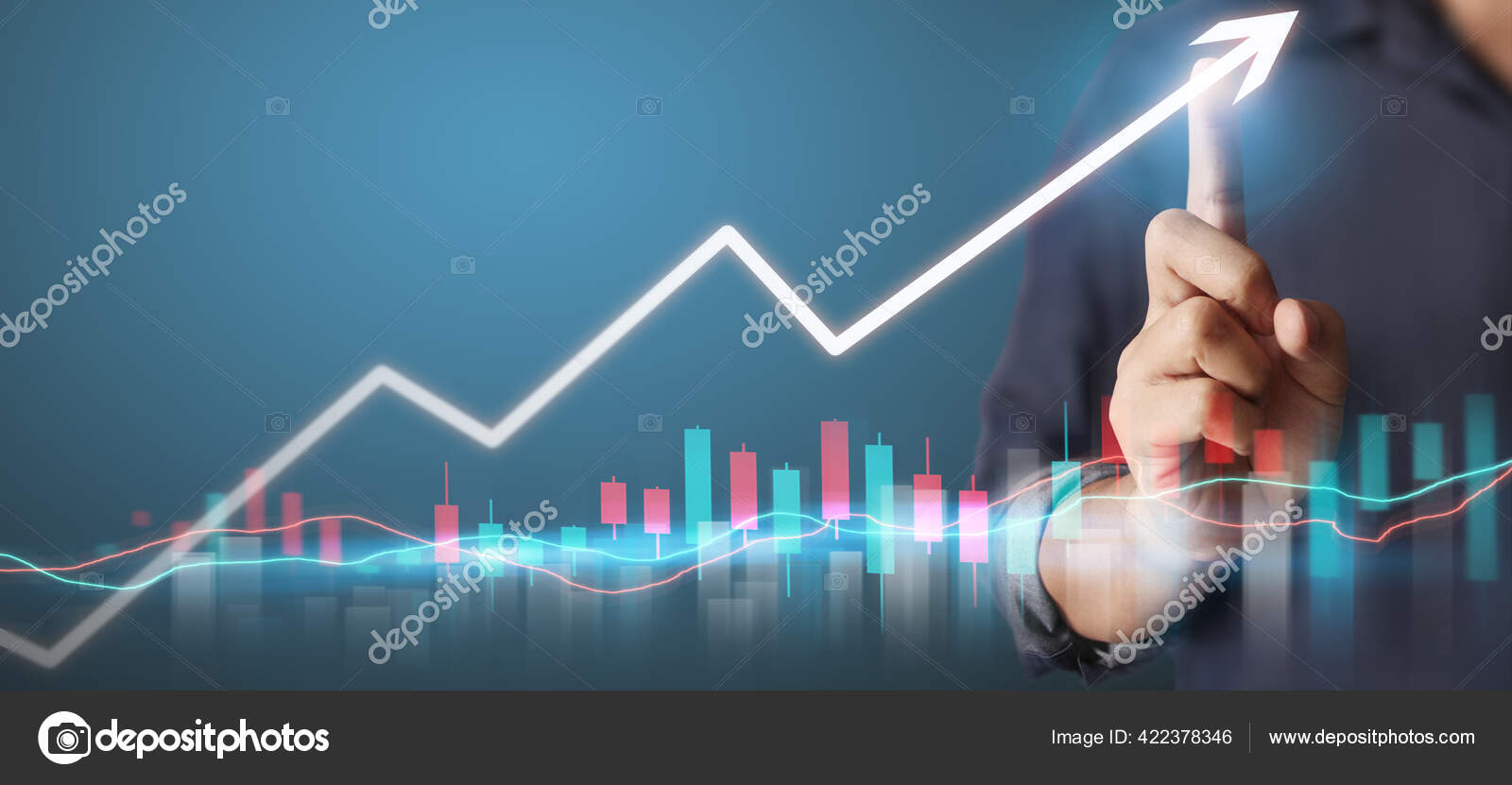 Businessman Plan Graph Growth Increase Chart Positive Indicators His ...