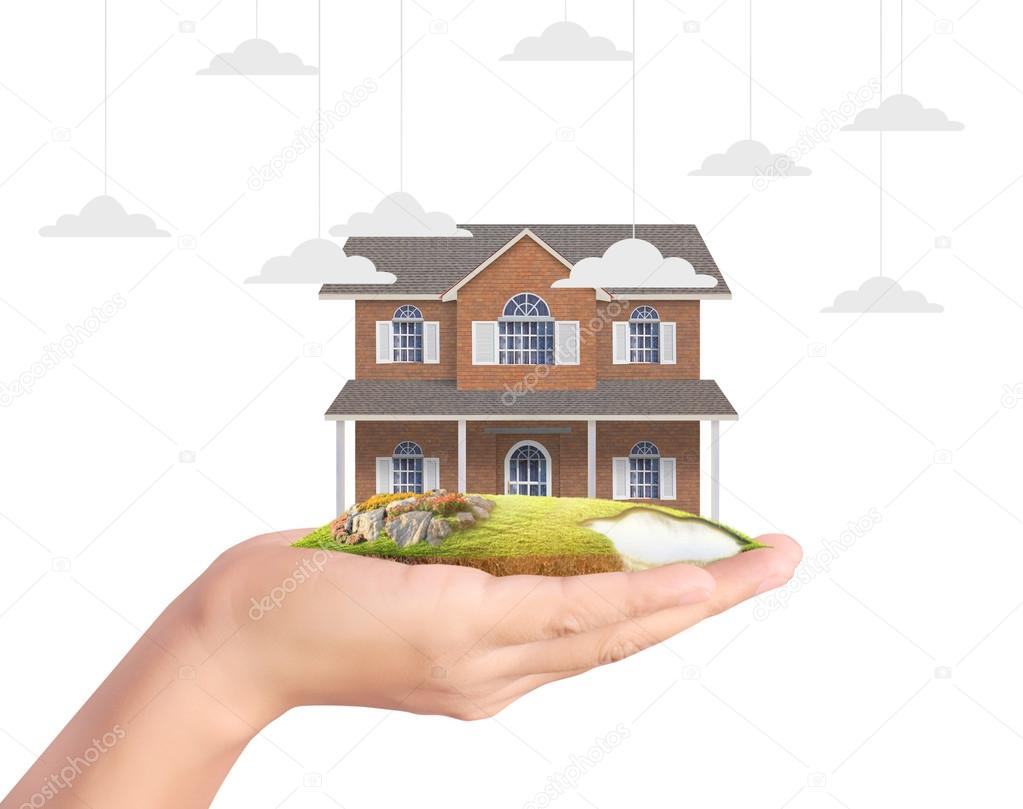 Holding house representing home ownership — Stock Photo © aeydenphumi ...