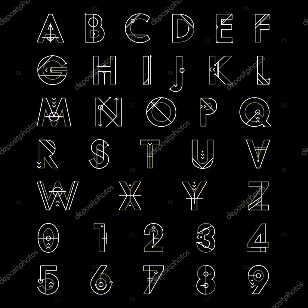 Alphabet Font And Number — Stock Vector © Wimstock 70985611