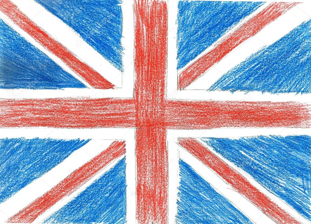 Flag of UK, pencil drawing — Stock Photo © Valart #73183553