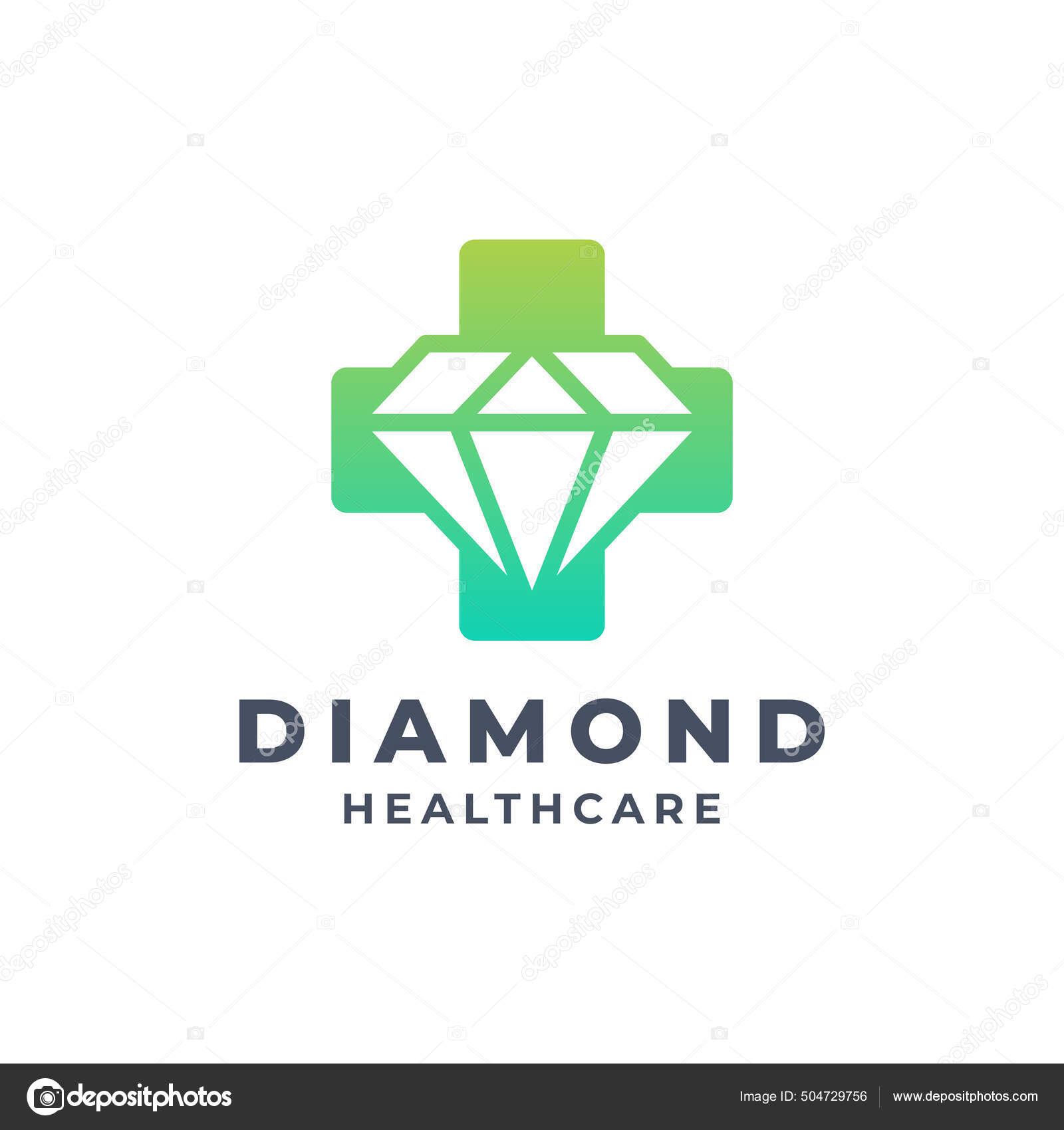 Diamond Medical Cross Logo Template Design Vector Illustration Stock ...