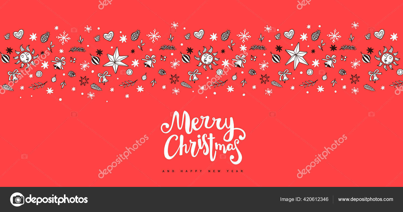 Christmas Vector Illustration Holiday Elements Red Color Backgrounds ...