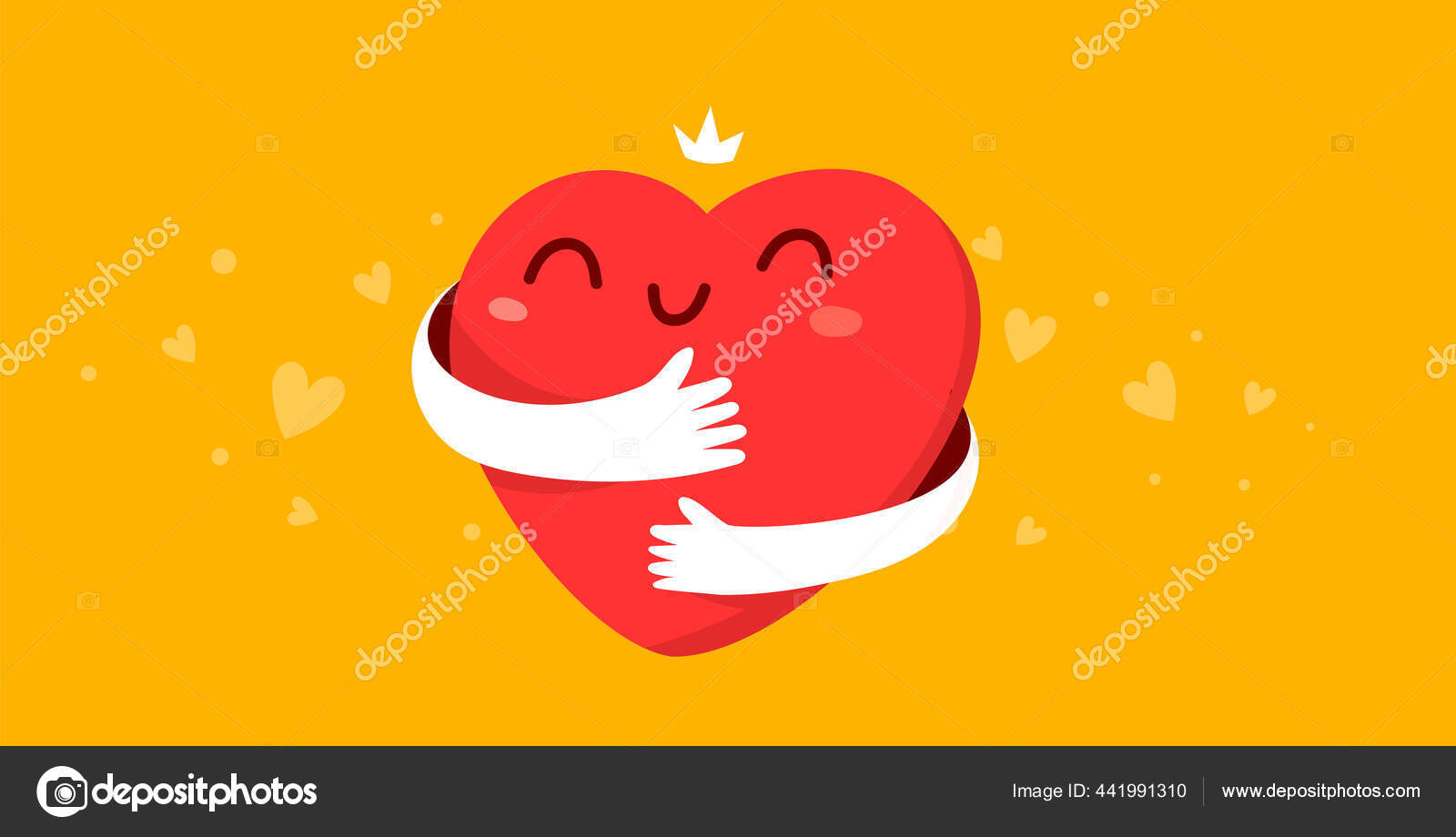 Desenhos Animados Vetoriais Bonito Personagem Coração Feliz Com Sorriso ...