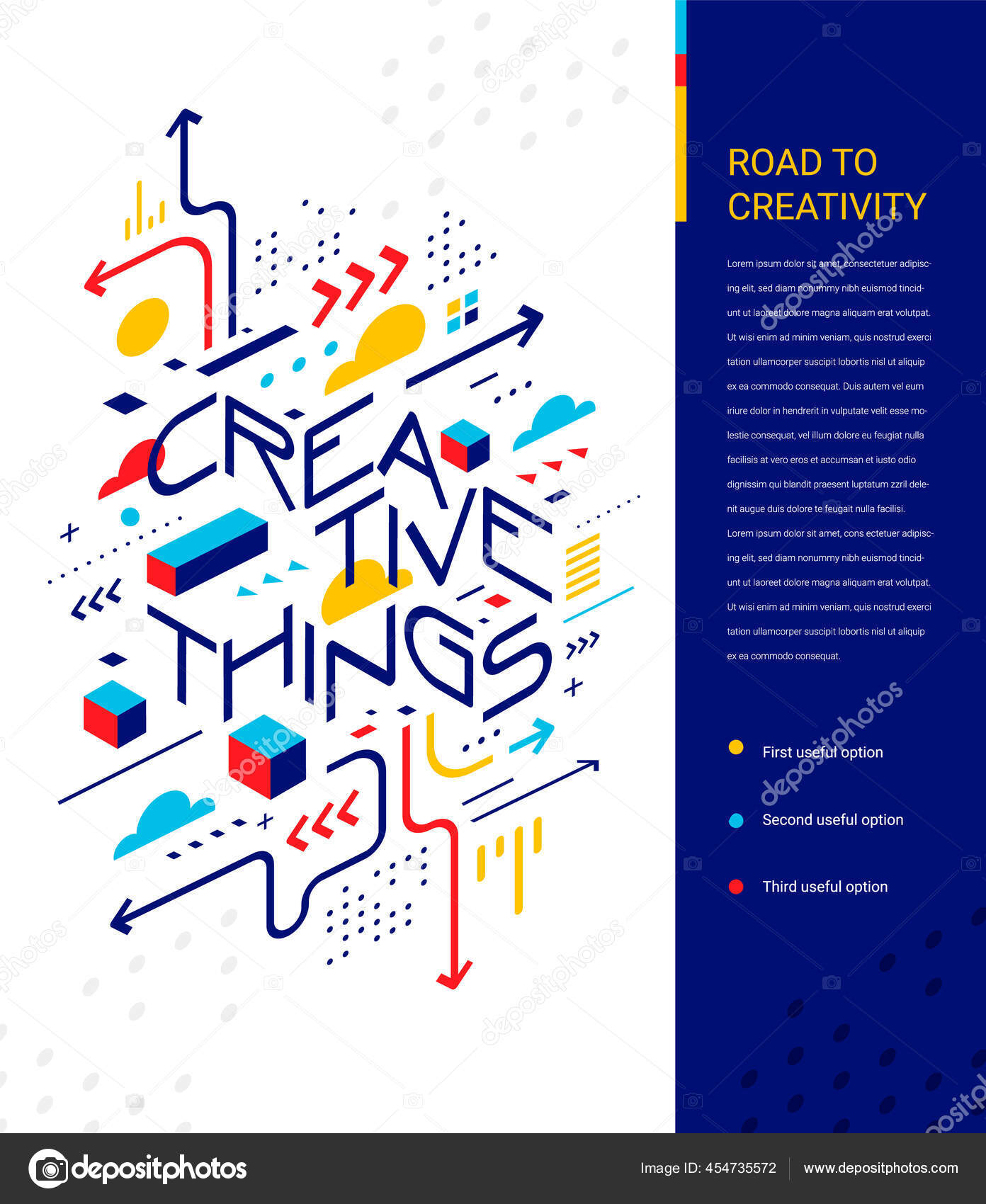 Vector Creative Template Word Arrow Illustration White Background ...