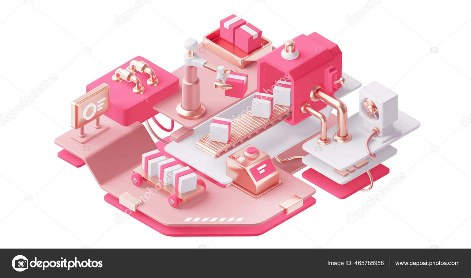Illustration Factory Machine Conveyor Engineering Robot Arm Sorting ... Illustration Factory Machine Conveyor Engineering Robot Arm Sorting ...