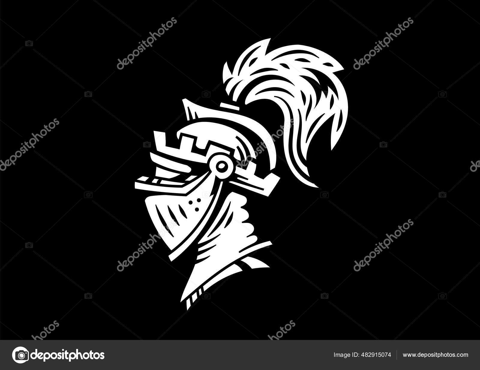 Donkere Ridder Stijgt Logo Vector