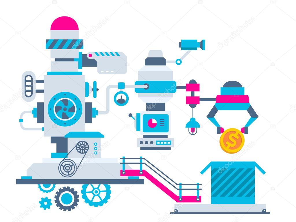 The factory for packing gold coin. Stock Vector Image by ©wowomnom ...